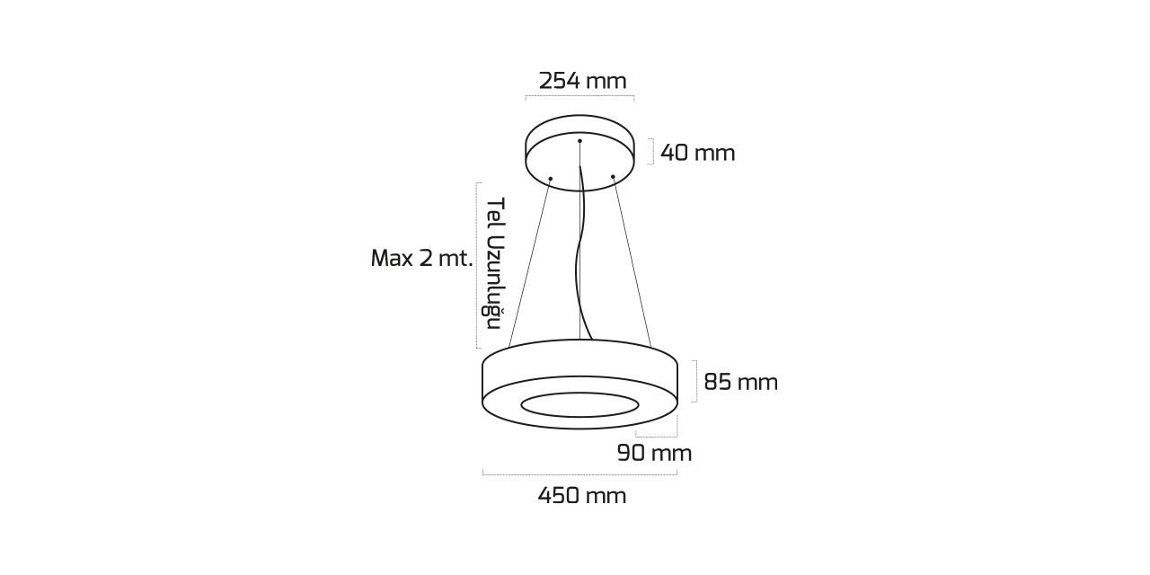 Goya 41 Watt Samsung Ledli Dekoratif Sarkıt Simit Linear Aydınlatma ...